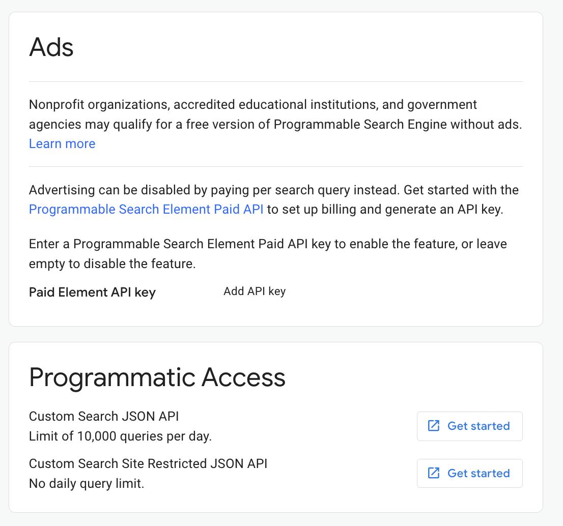 Search Engine ID and Google API Key · Google Image Search Pack Example