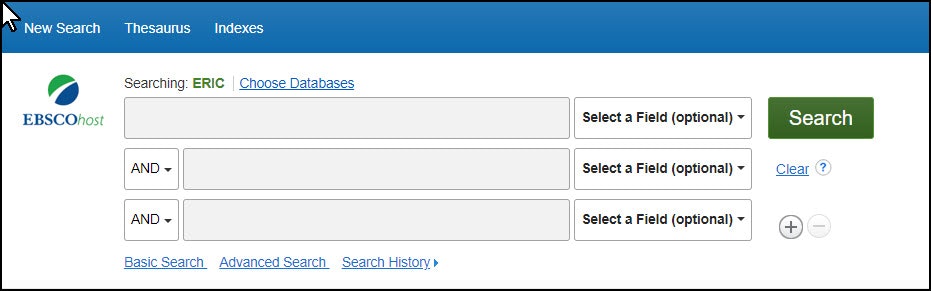 ERIC via EBSCO · Database Search Process