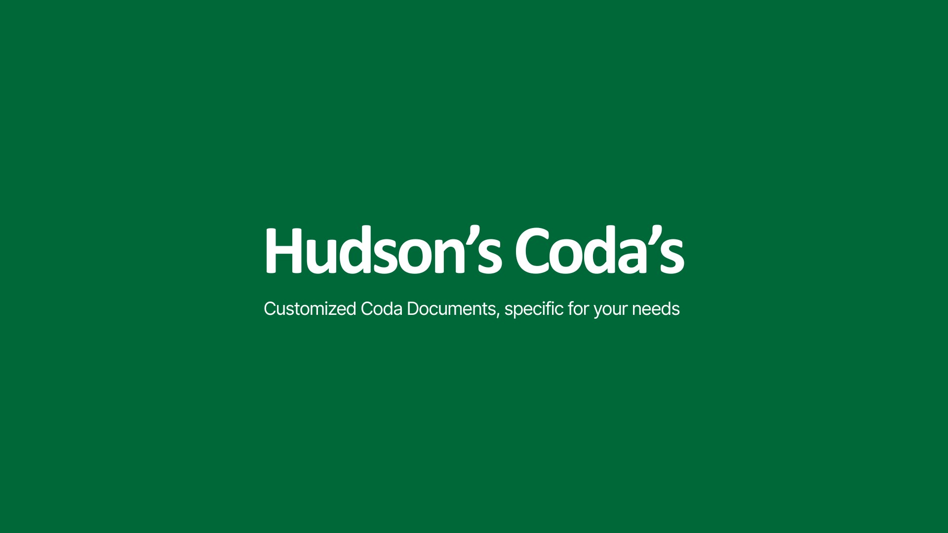 Hudson's Custom Coda