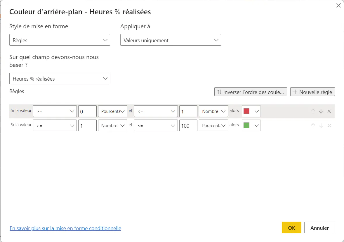 Mises en forme conditionnelle · Support formation Rapports Power BI