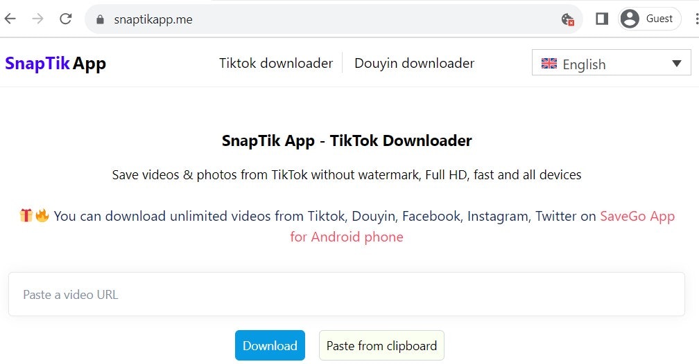 Download Tiktok videos without watermark with the SnapTik App online ...