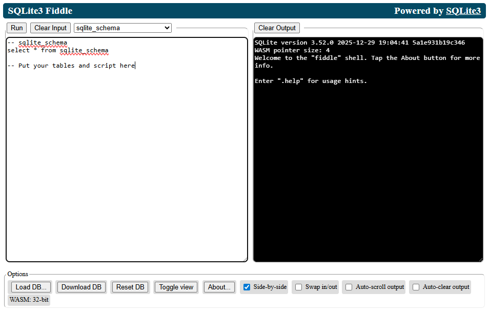 SQLite Fiddle · Coda to SQL