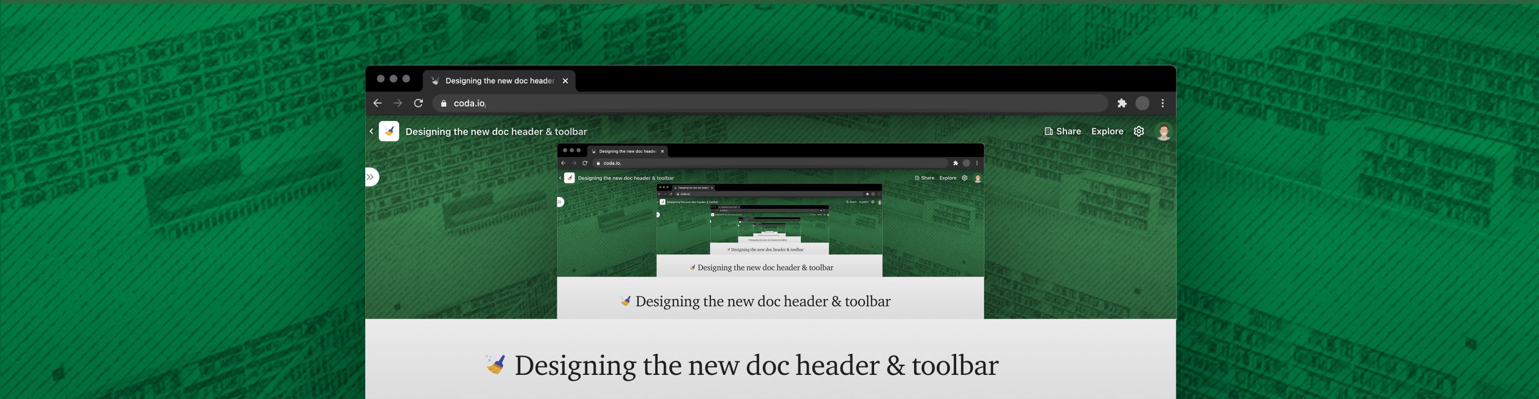 Designing the new doc header & toolbar