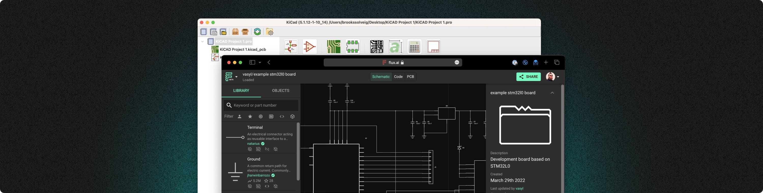 KiCAD vs. Flux