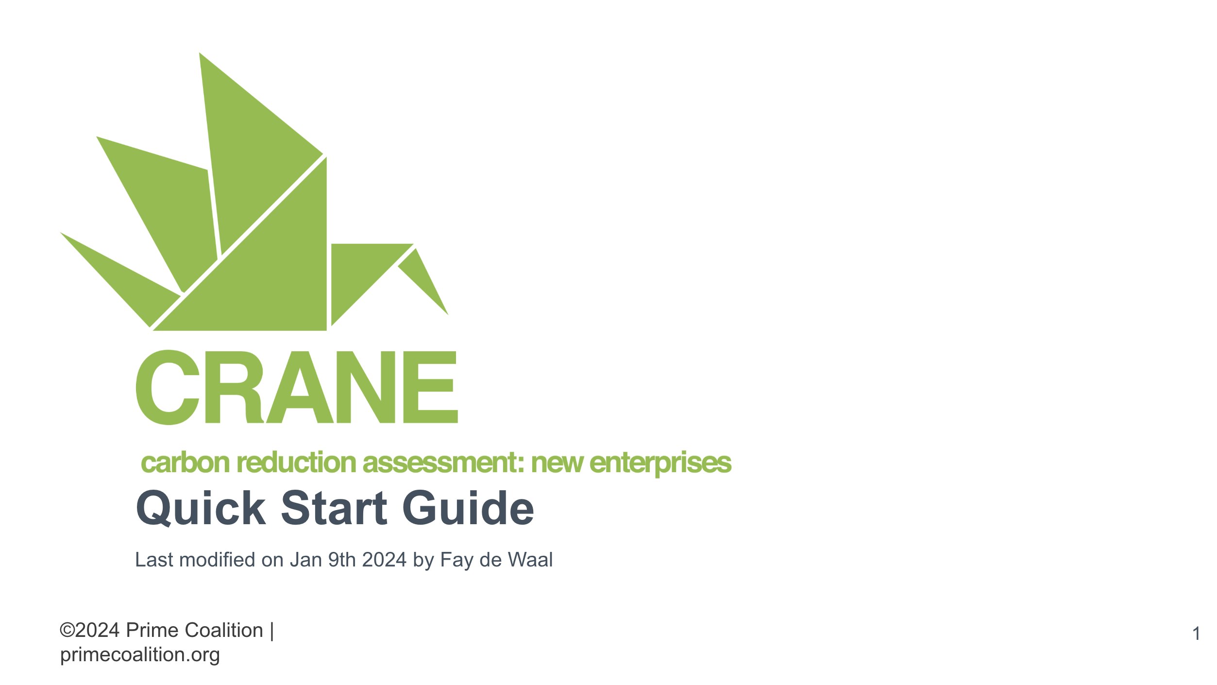 Quick start · The CRANE Tool Wiki