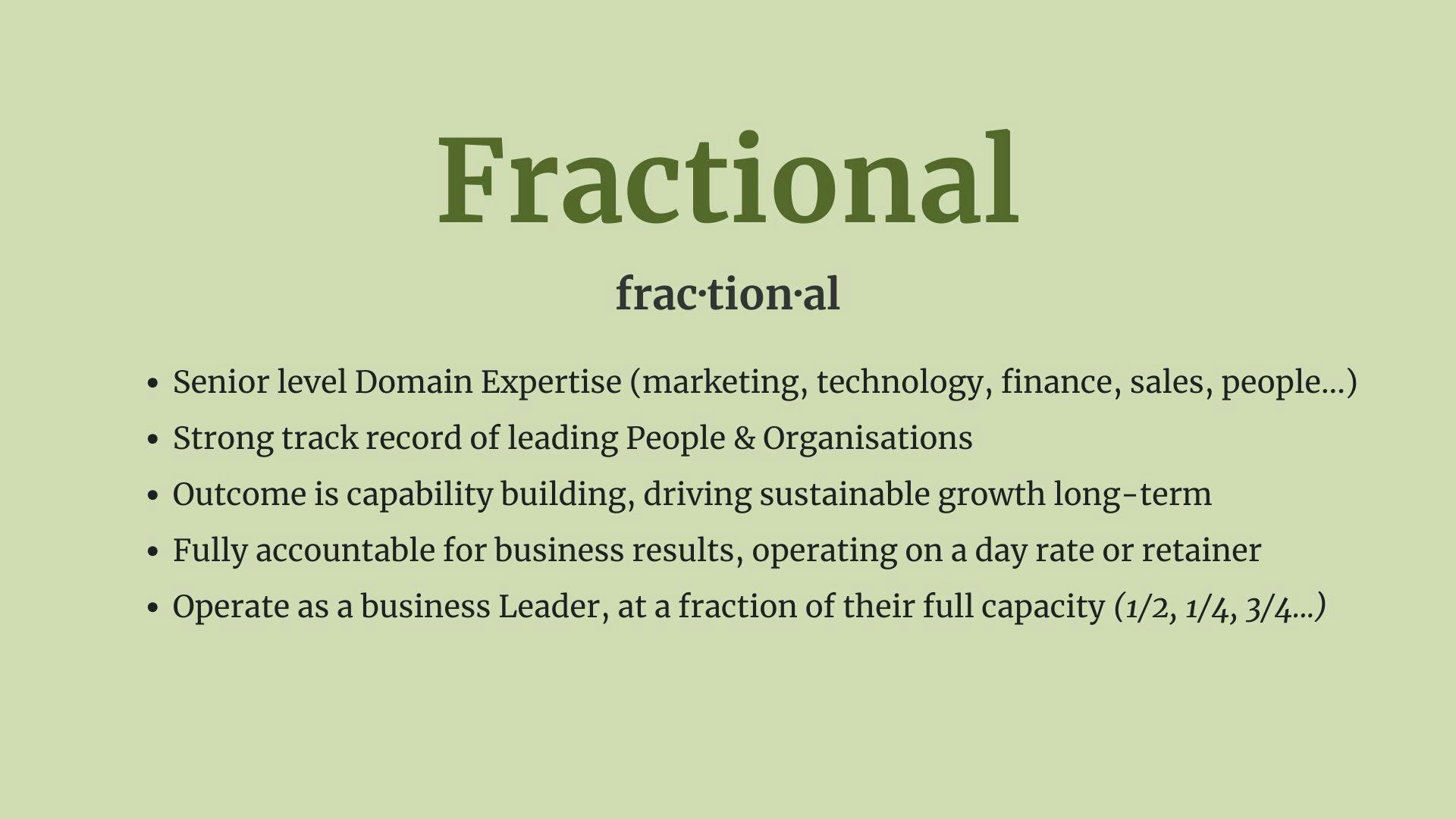 Fractional Defined
